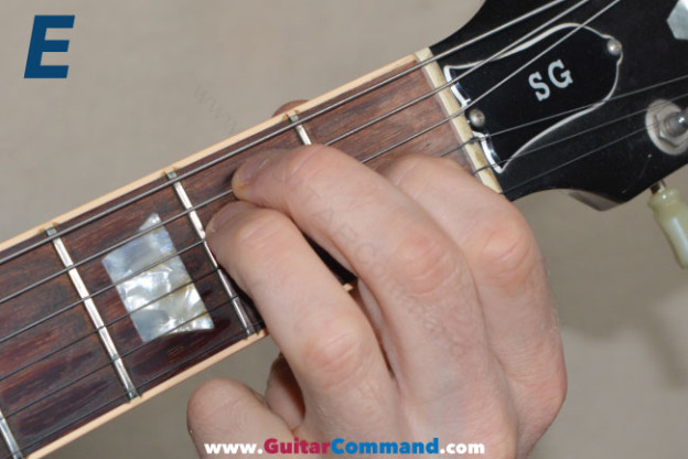 E Chord Guitar Finger Position Diagrams & Photos