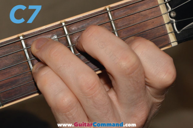 C7 Chord Guitar Diagrams, Finger Position Charts & Photos